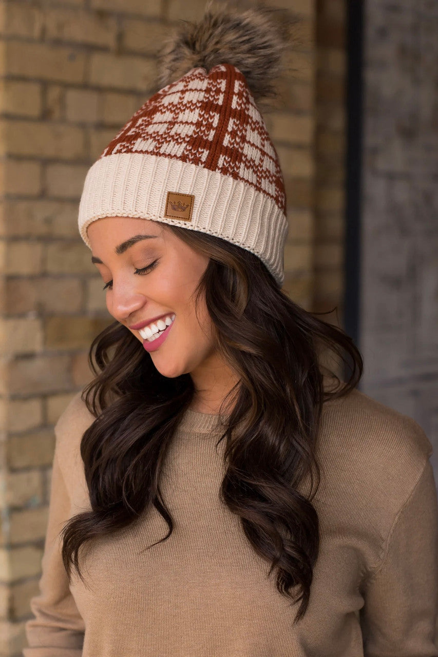 Plaid Knit Hat